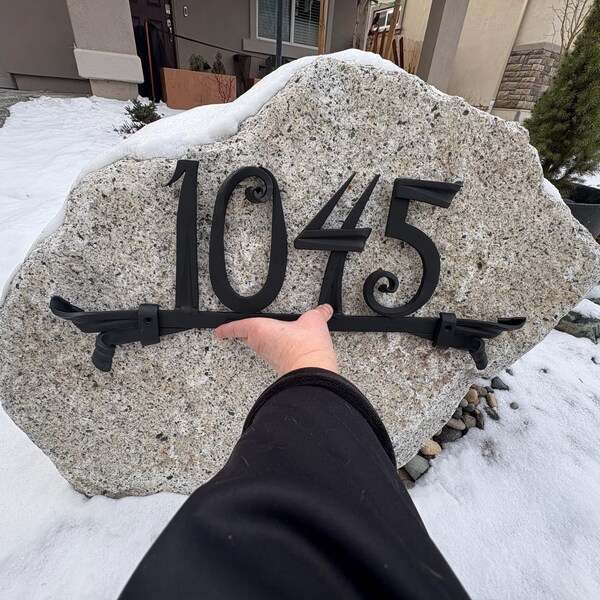 8'' Large Metal House Numbers. Hand Forged Iron House Number. 8 Inch ...