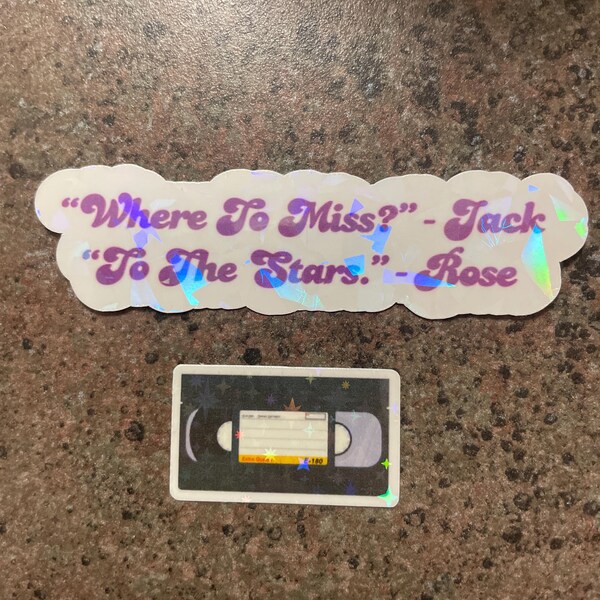 VHS Tape Cassette Mini Retro Stickers Holographic Horror New Release Be ...