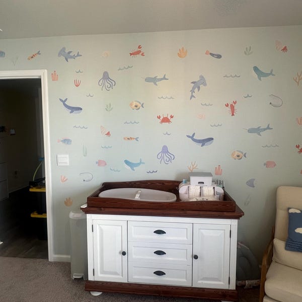 Ocean Animal Wall Decals - Removable, Reusable Wall Stickers ...