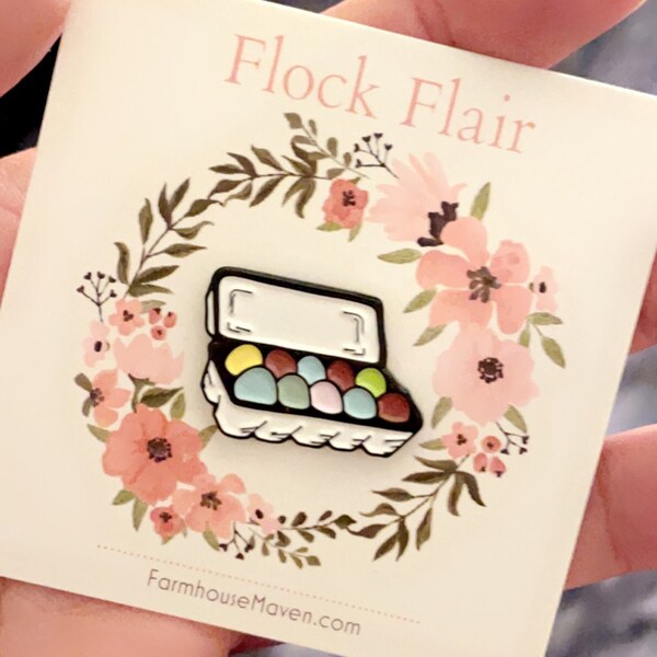 Enamel Chicken Pin - Rainbow Eggs - Cute Chicken Pin - Farm Pin ...