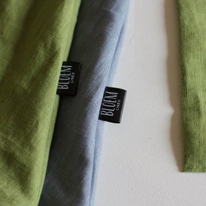 150 Custom Sew in Labels, Black Fabric Labels, Satin Garment Hem Tags ...