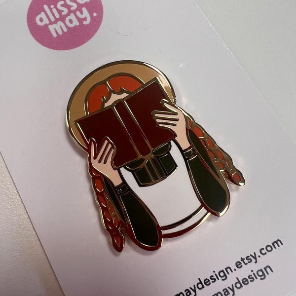 Elizabeth Bennet Fictional Bookworm Enamel Pin | Bookish | Cute Pin ...