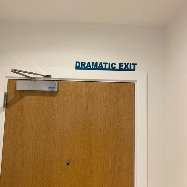 DRAMATIC EXIT Door Topper, Shelf Decor, Wall Decor - Etsy