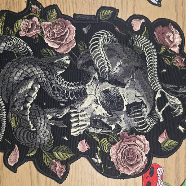Embroidered Snake Back Patch: Occult Dark Art Goth, Iron-on Sew-on Patches for Jackets - Etsy