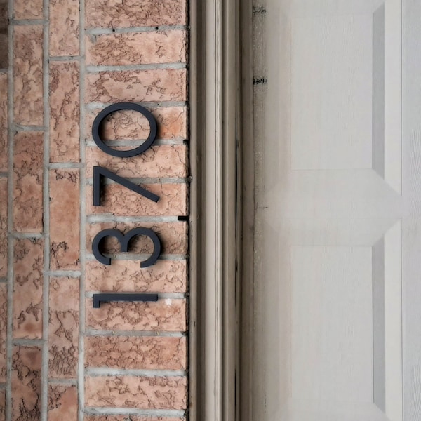 6 Inch Modern House Numbers - Architectural Building Farmhouse Door ...