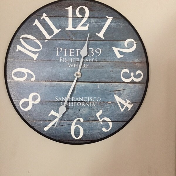 Pier 39 Blue Wall Clock, 8 Sizes to Choose, Made in USA, Lifetime ...