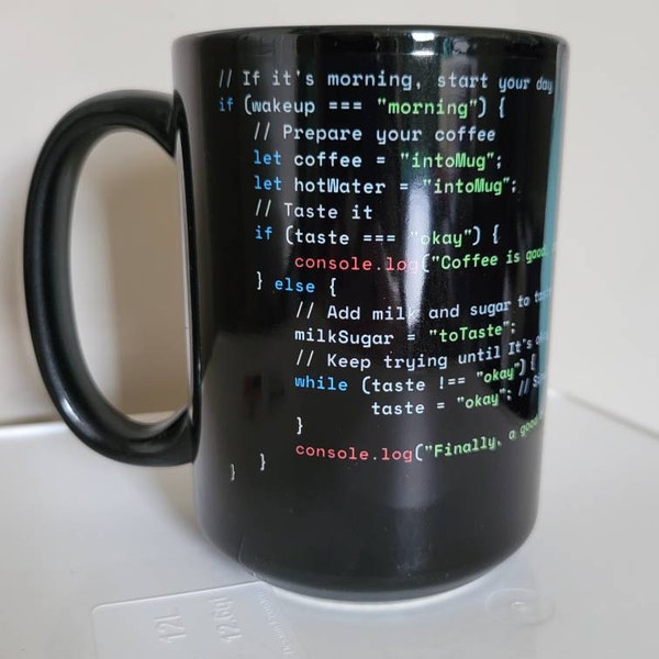 C++ Coffee Preparation Code - Black Glossy Mug - Etsy