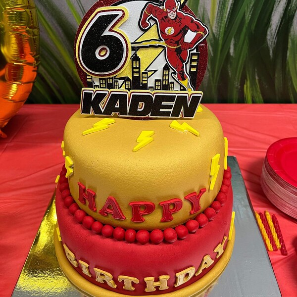 Flash Party Cake Topper, Flash Cake Topper, Flash Centerpiece, Flash ...