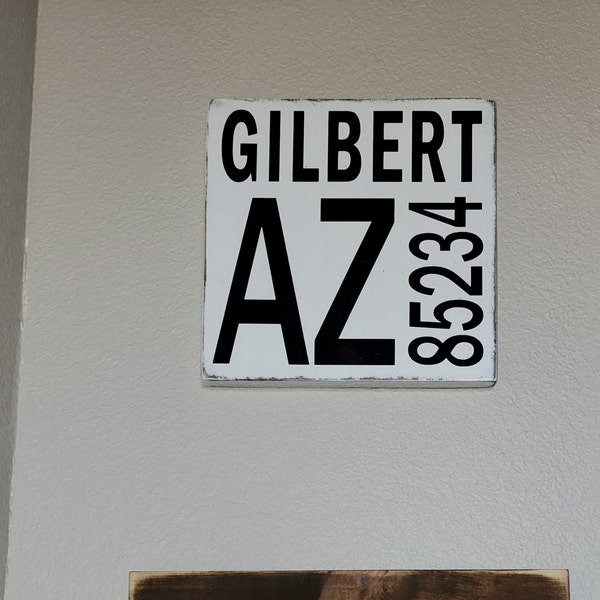 City State Zip Sign - Etsy