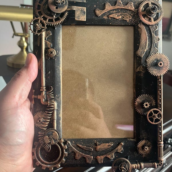 Steampunk Picture Frames With Gears Poster Frame Metal Photo Frame Loft ...