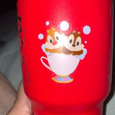 Chipmunks in a Chip Cup Transparent Disney Laptop Stickers/ Chip Dale ...