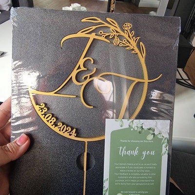 Custom Initial Wedding Cake Toppers, Gold Cake Topper for Wedding ...