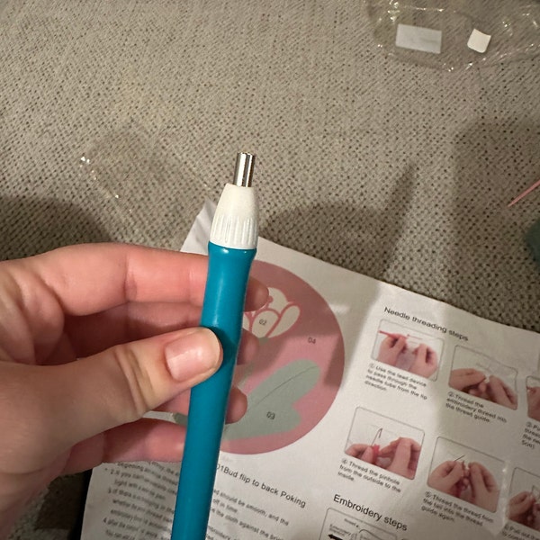 Pink Flower Punch Needle Kit Beginner, DIY Material Package Set, DIY ...