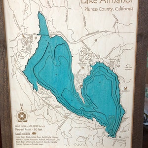 Flathead Lake Map 3D Nautical Wood Map Flathead Lake MT | Etsy
