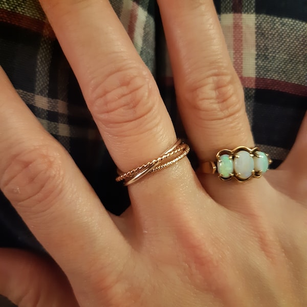 Triple Interlocked Ring - Three Colors - Etsy