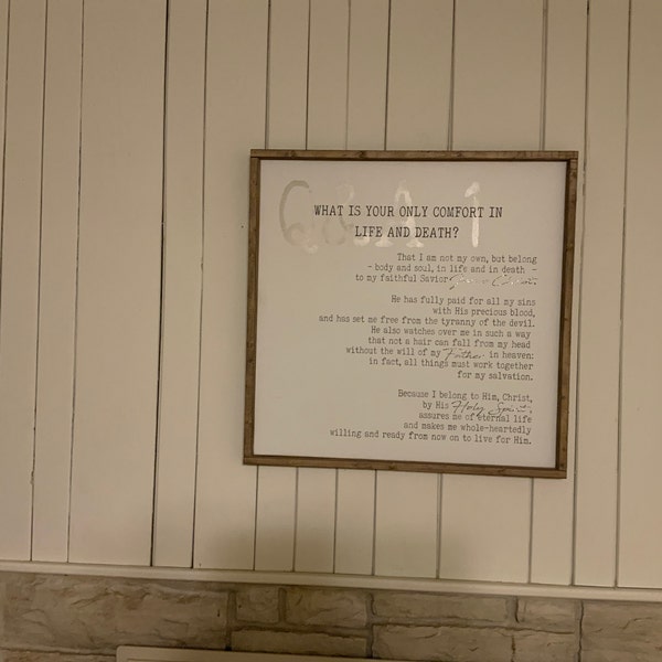 Lord's Day One Sign Heidelberg Catechism Question and Answer 1 Church ...