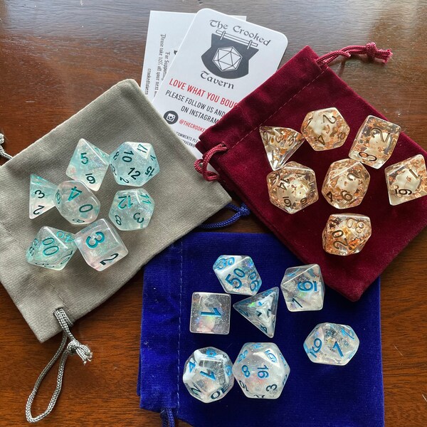 Snowfall Dnd Dice Set for Dungeons and Dragons | D20 TTRPG Polyhedral ...