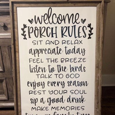 Porch Rules Digital Cut File Svg, Dxf, Png & Eps - Etsy