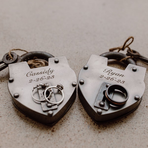 Personalized Custom Hand-forged Love Lock (silver) - Engraved Padlock ...
