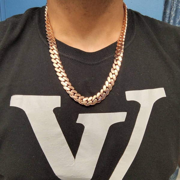 Men's Gold Plated Cuban Link Chain, 18K Gold Miami Cuban Chain for Men ...