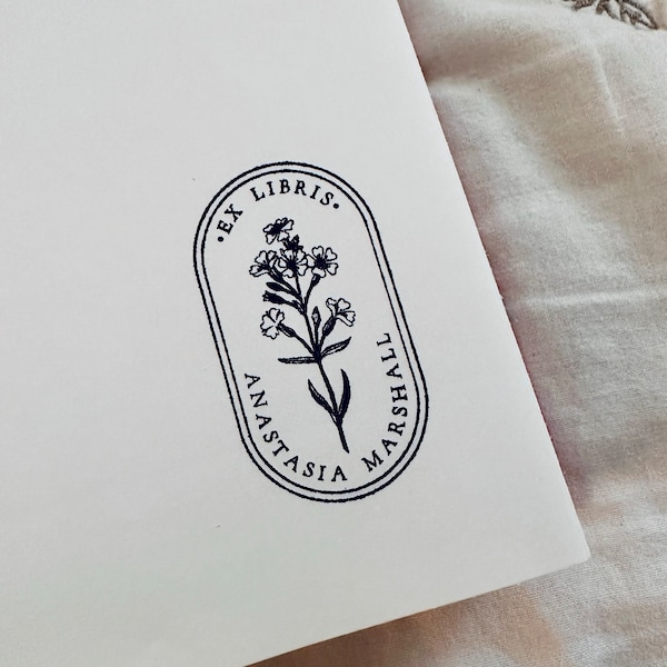 Vintage Floral Library Stamp or Book Stamp, From the Library of ...