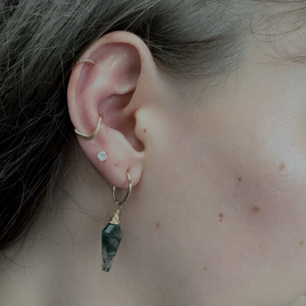 Smooth Abstract Industrial Ear Bar, Seamless Industrial Piercing ...