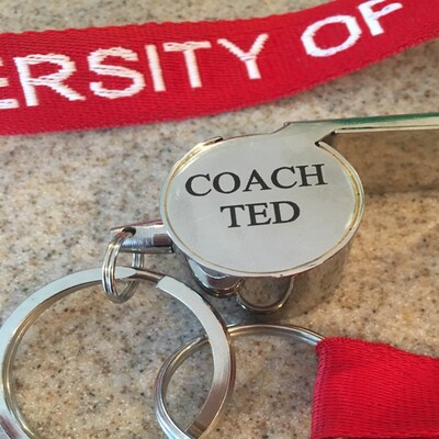 Personalized Coach Whistle Keychain, Custom Engraved Whistle Keychain ...