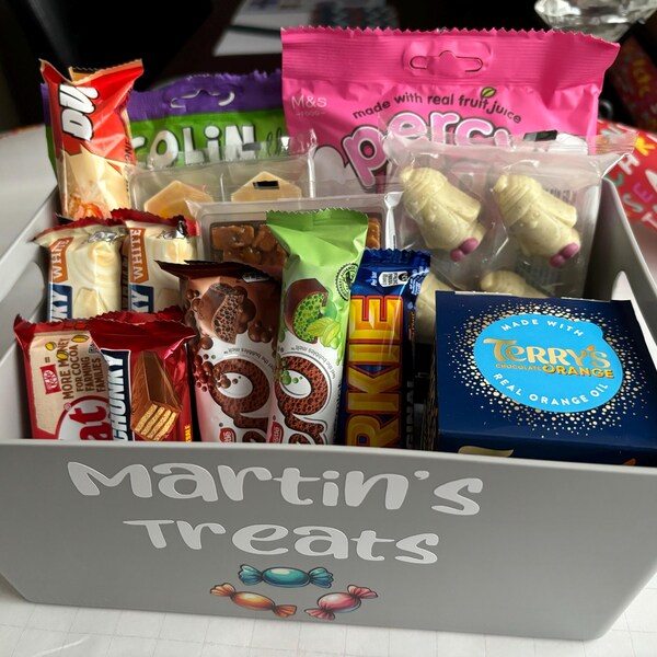 Chocolate Tin, Treat Tin, Personalised Chocolate Box, Gift Hamper Tin ...
