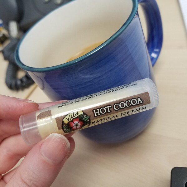 HOT COCOA Natural Lip Balm - With Organic Dark Chocolate + Vanilla ...