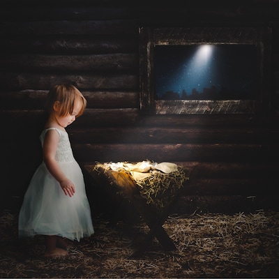 Away in a Manger Christmas Background for Photography Composites ...