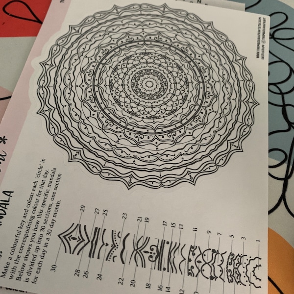 30 Day Mood Mandala Tracker Planner Sticker | Bullet Journal | Notes ...
