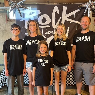 Rock N Roll Birthday Family Shirts, Personalized Rocking Birthday Shirt ...