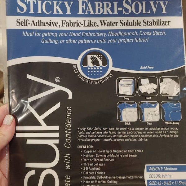 Fabri Solvy // Stick N Stitch // Sulky // Embroidery Crafts, Printable ...