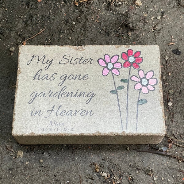 Personalized Memorial Stone for Sister / 6x9 Home or Garden Decor ...