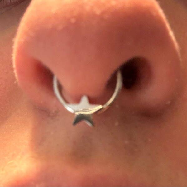 16G Star Septum Jewelry/septum Ring/daith Jewelry/helix Hoop Earring ...