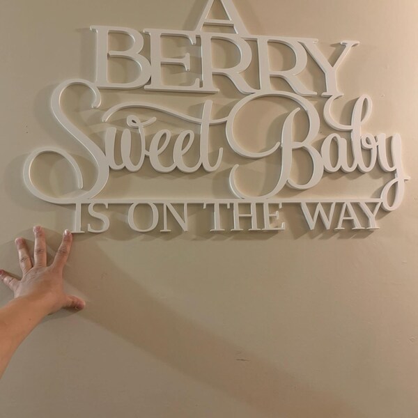 A Berry Sweet Baby is on the Way Sign for Baby Shower Backdrop Wall ...