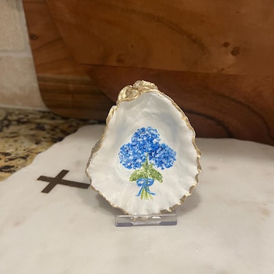 Oyster Shell Hummingbird Ring Dish Jewelry Dish Wedding Bridesmaids ...