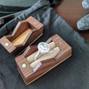 Ring box The Mountain made from walnut wood | Etsy
