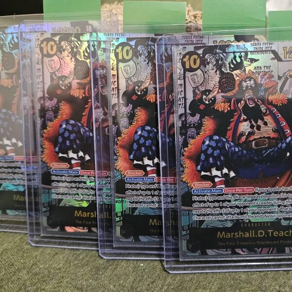 Set of 8 Custom TEXTURED & Holo One Piece OP TCG Leader Cards OP03 ...