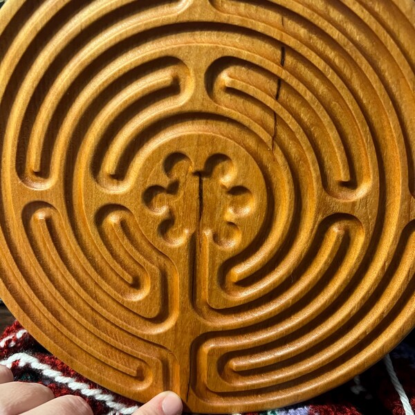 Triskele Wood Finger Labyrinth, for Meditation and Prayer, Triskelion ...