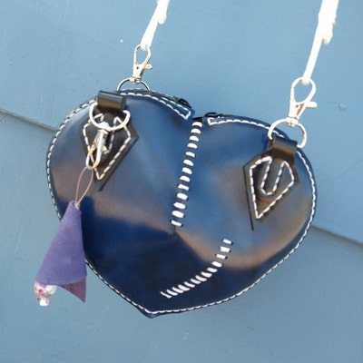 Heart Bag Leather Pattern PDF Goth Style Purse Digital Template - Etsy