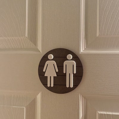 3D Restroom Shiplap Sign Mini Bathroom Signs Farmhouse - Etsy