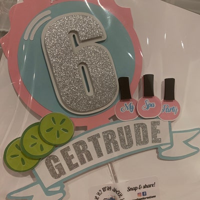 Spa Party Cake Topper, Personalized Spa Cake Topper, Spa Party, Pamper ...