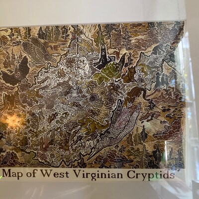 West Virginia Cryptozoology Monster Map - Etsy