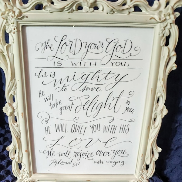 Psalm 73:26 - Hand-lettered Scripture Print - Bella Scriptura ...