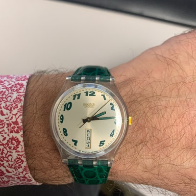 Vintage Swatch Watch 34mm Original Crazy Train With Cows GG194 Running ...