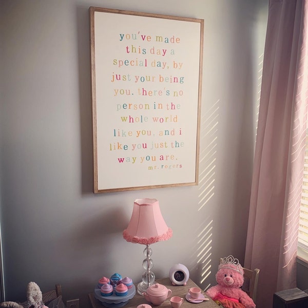 VERTICAL I Like You Just the Way You Are Mr. Rogers Framed Wood Sign - Etsy