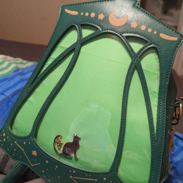 Itabag,green Vegan Leather Bag Lantern ,ita Backpack - Pin Display ...
