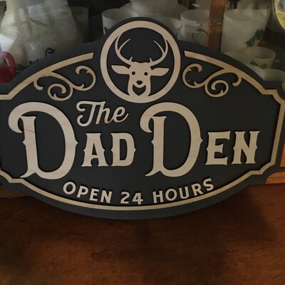 Dad Den Sign SVG Laser Cut Files for Glowforge Laser Cutter Artwork ...