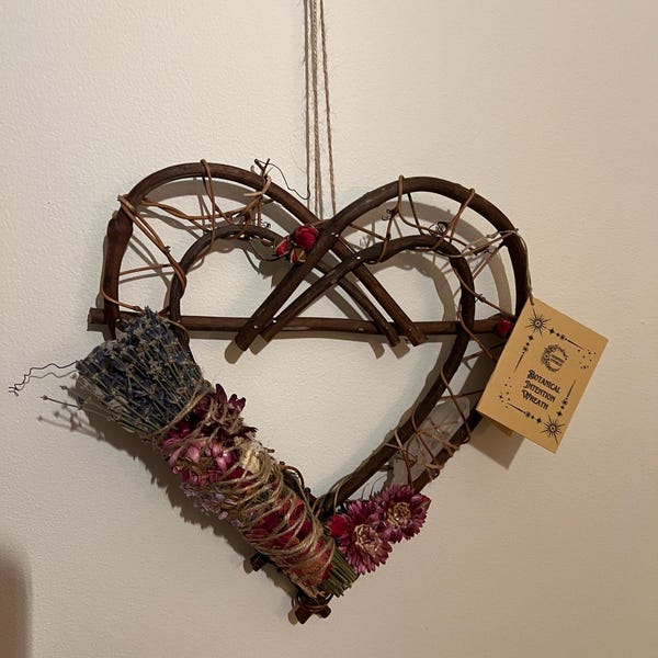 Mini Botanical Crescent Moon Peace and Protection Wreath Wildcrafted ...